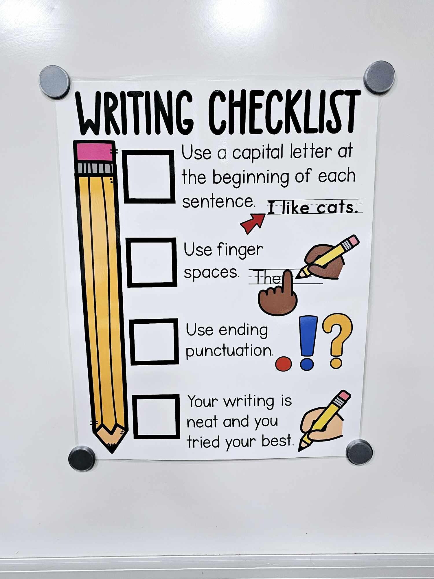 Writing Checklist Anchor Chart [hard Good] - Option #1 - Etsy