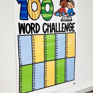 100th Day Word Challenge Anchor Chart hard Good Option 2 - Etsy