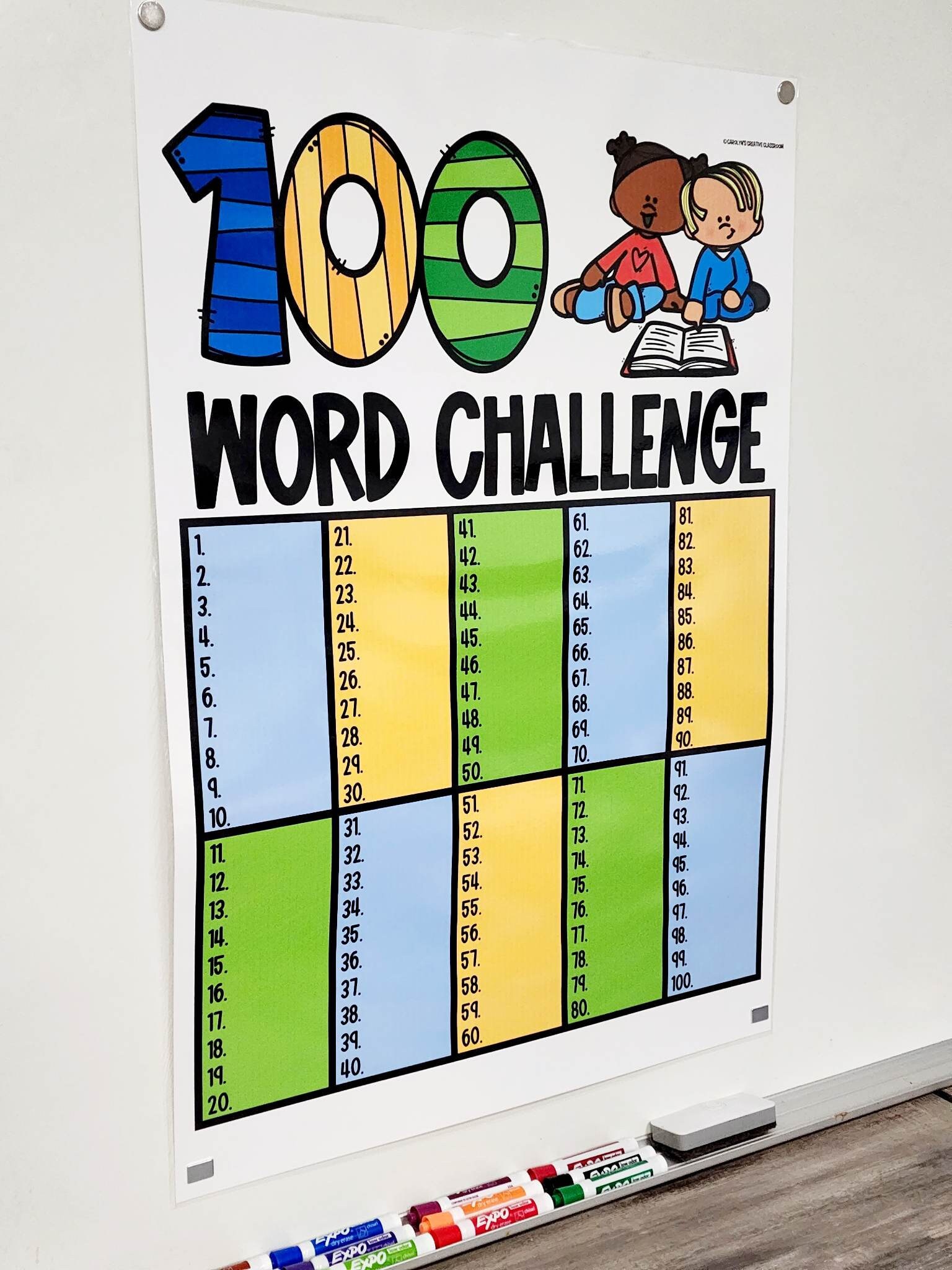 100th Day Word Challenge Anchor Chart hard Good Option 2 - Etsy