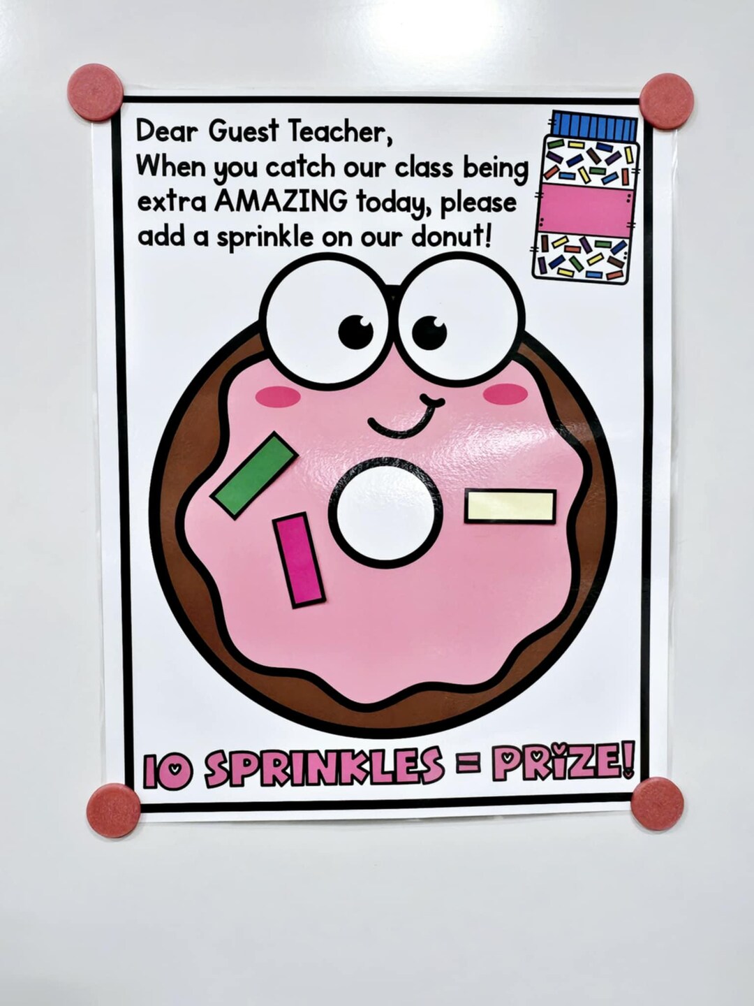 Sub Guest Teacher Incentive Chart: Donut Sprinkles [hard Good] - Option ...