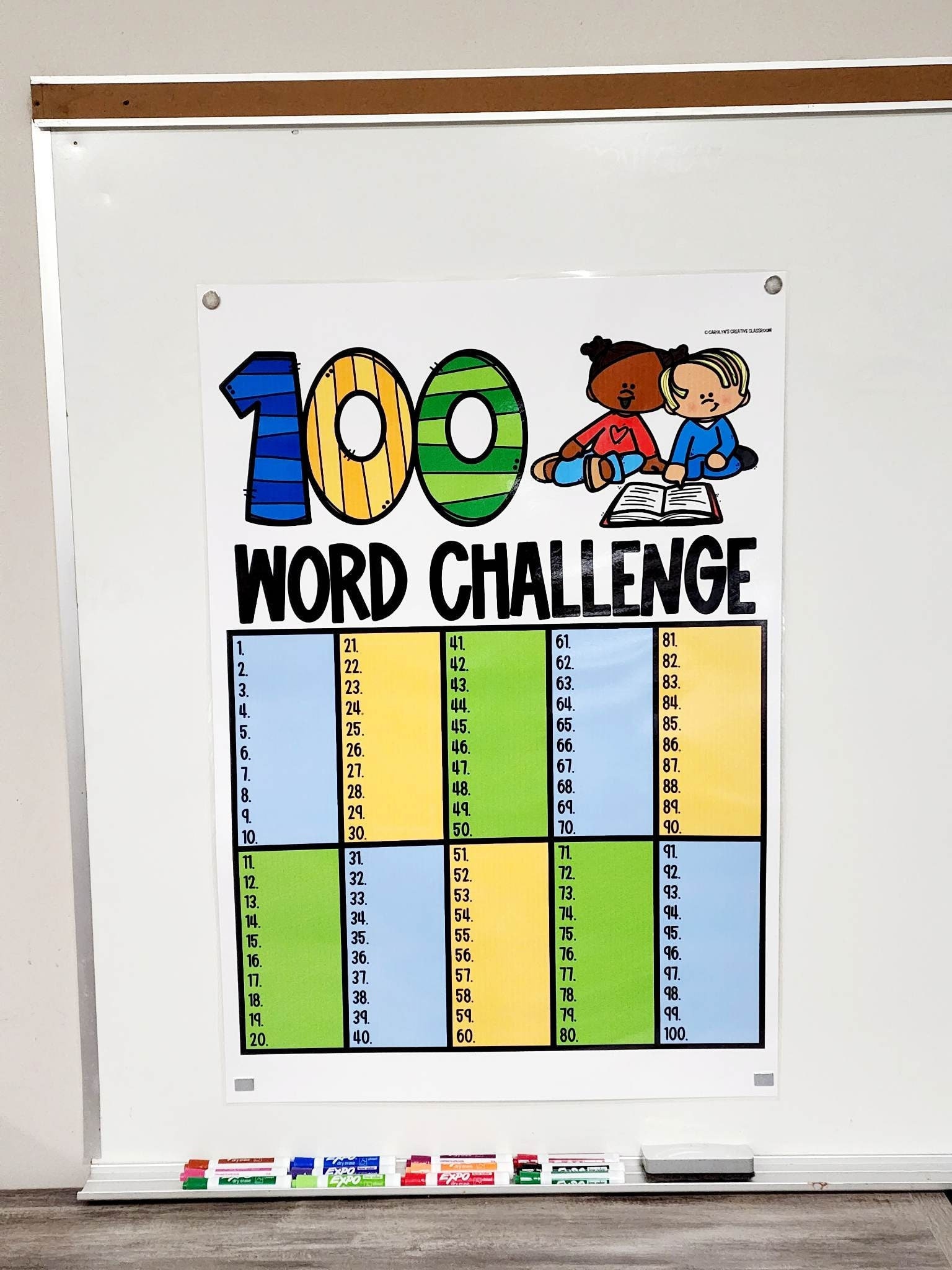 100th Day Word Challenge Anchor Chart hard Good Option 2 - Etsy
