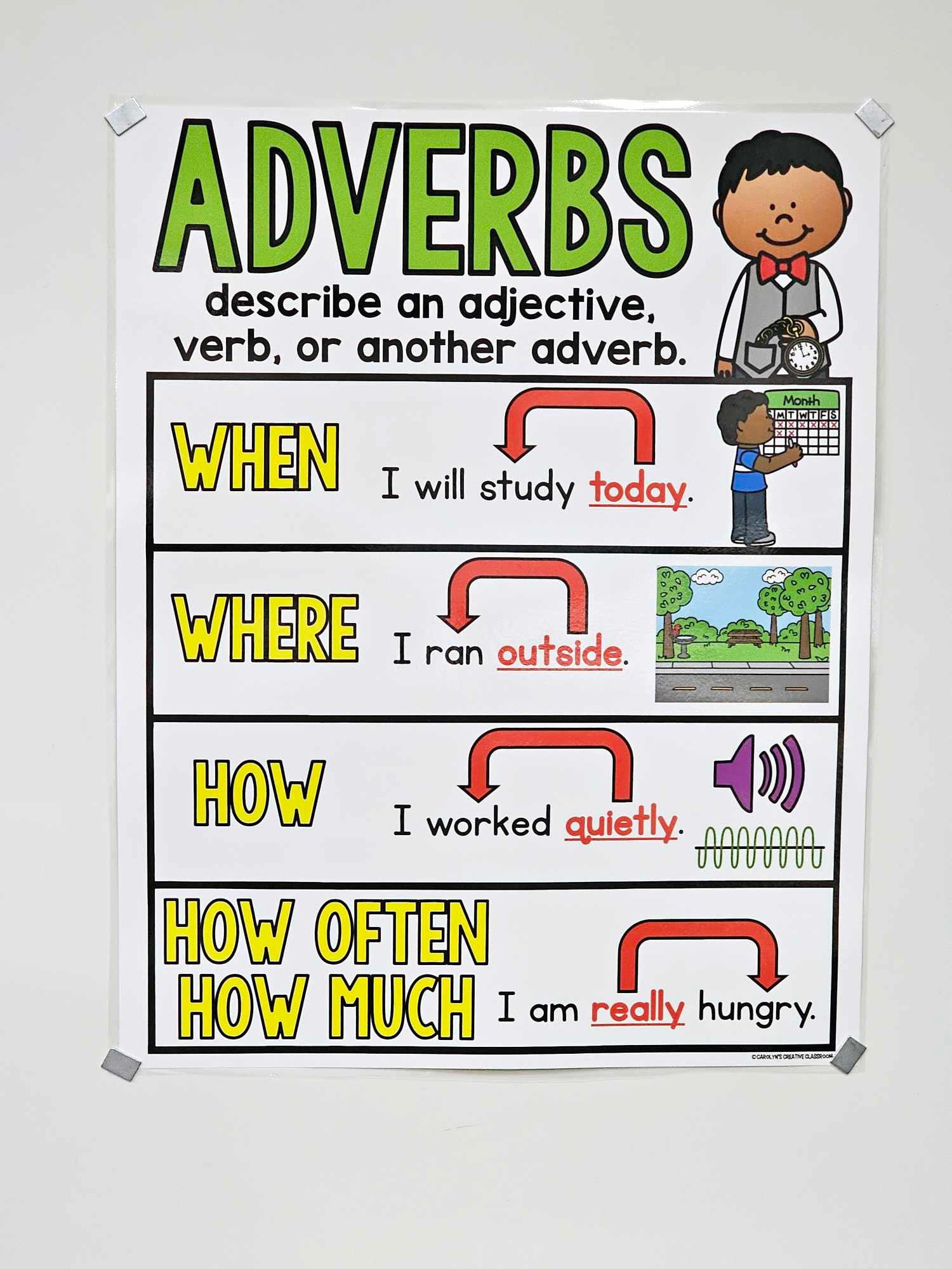 Adverbs Anchor Chart [hard Good] - Option 2 - Etsy