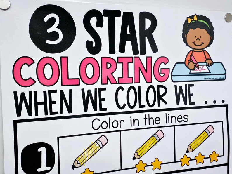 3 Star Colorings Anchor Chart [hard Good] - Option #1 - Etsy
