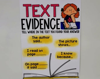 RACE Text Evidence Anchor Chart - Etsy