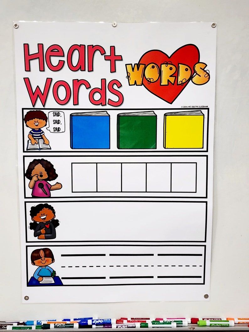Heart Words Anchor Chart [hard Good] - Version 2 - Etsy