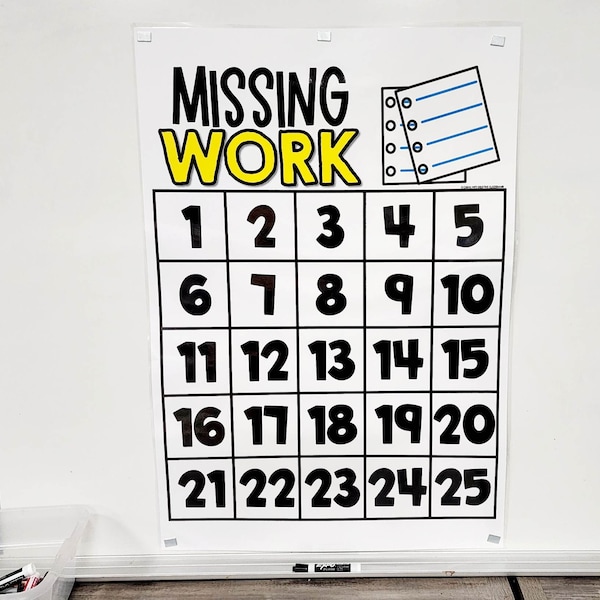 Missing Work Anchor Chart - Etsy