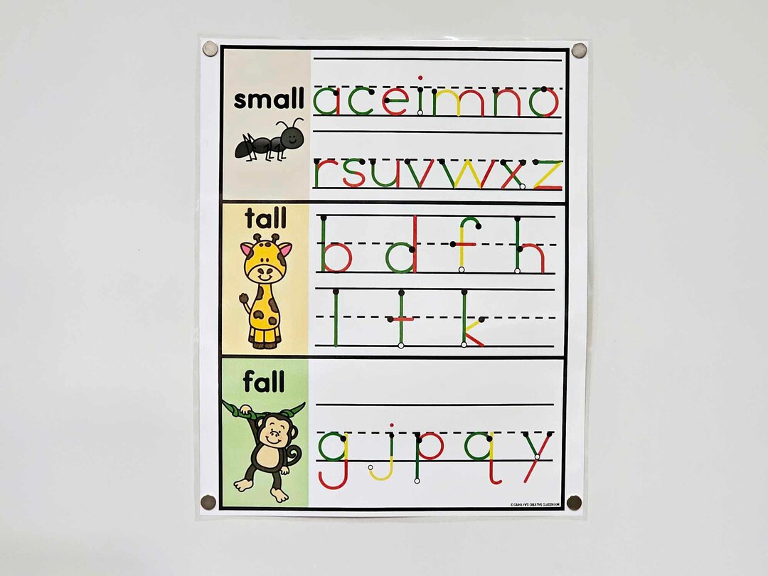 Small Tall Fall Anchor Chart [hard Good] - (MONKEY) Option #3 - Etsy