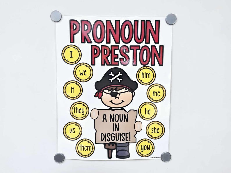 Pronouns Anchor Chart [hard Good] - Option #1 Pronoun Preston - Etsy