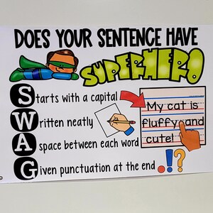 Does Your Sentence Have Superhero Swag? Anchor Chart [hard Good] - Etsy