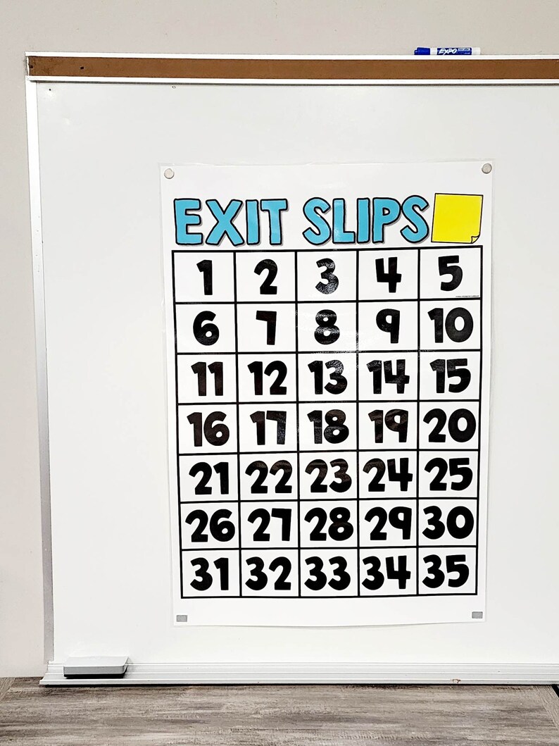 Exit Slips Anchor Chart [hard Good] (option 6 - 35 Squares) - Etsy