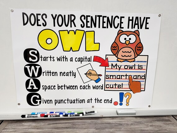 Does Your Sentence Have Owl Swag Anchor Chart hard Good - Etsy