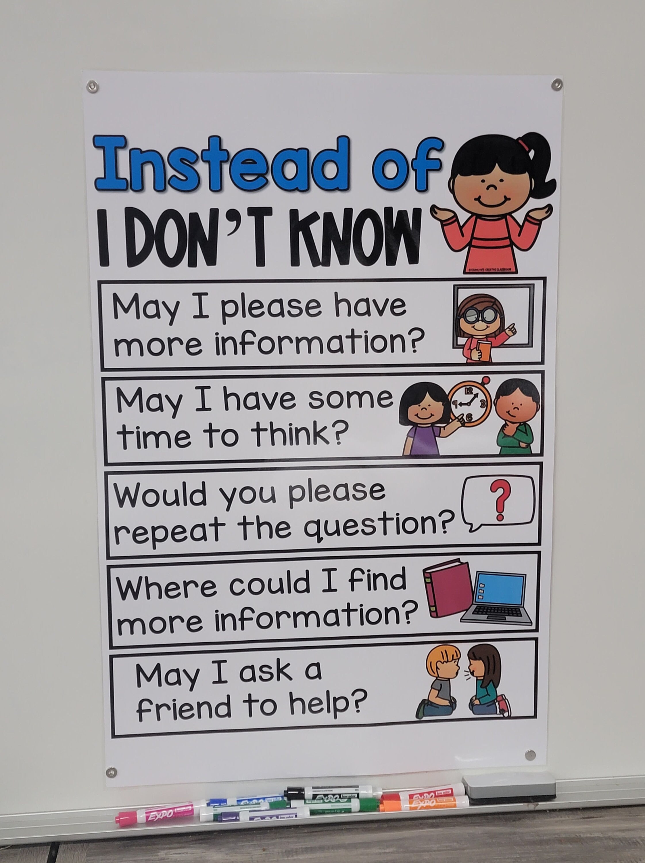 Instead of I Don't Know Anchor Chart hard Good Option - Etsy