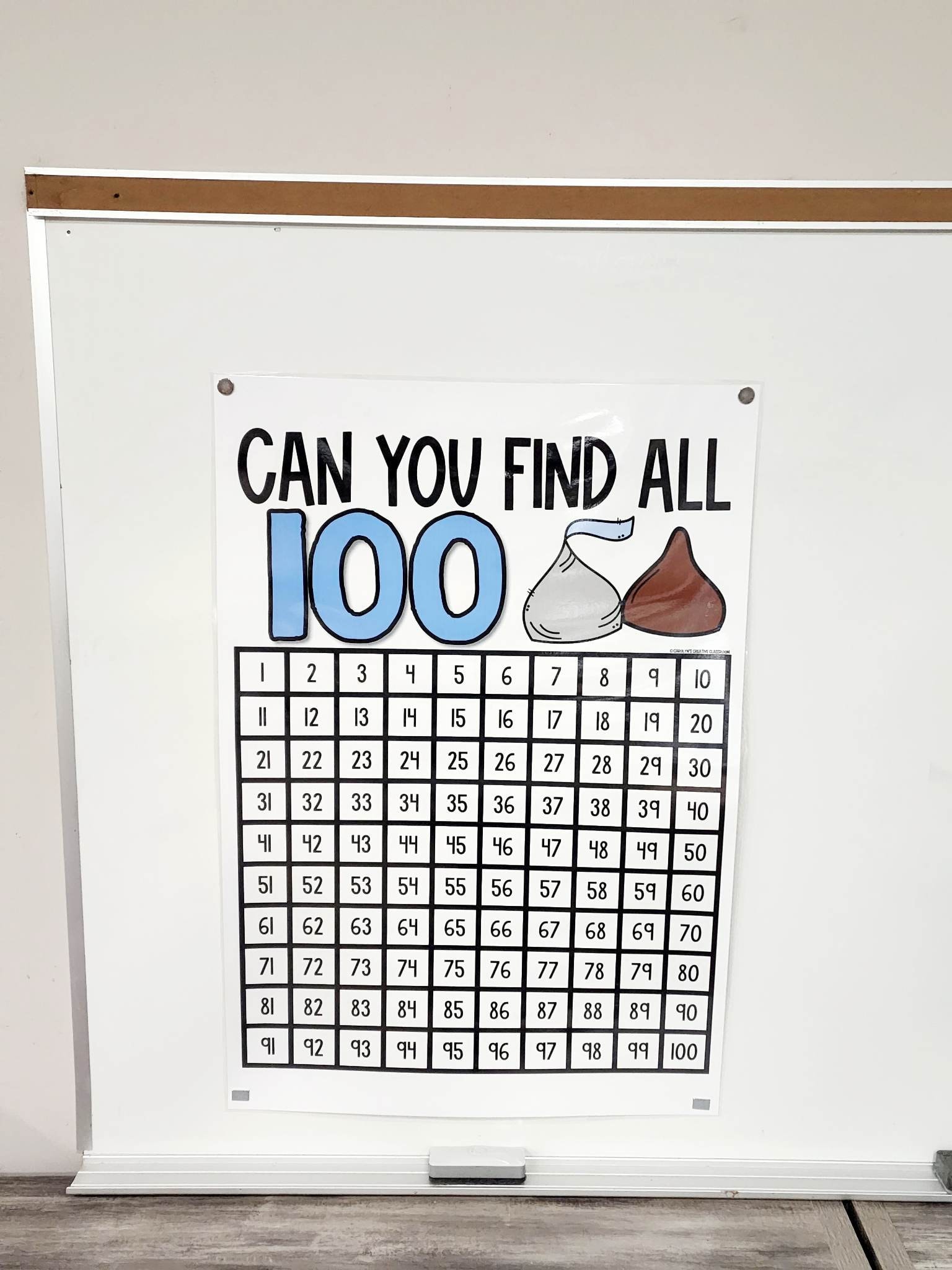 100th Day Kisses 100th Chart Anchor Chart [hard Good] - Option 1 - Etsy