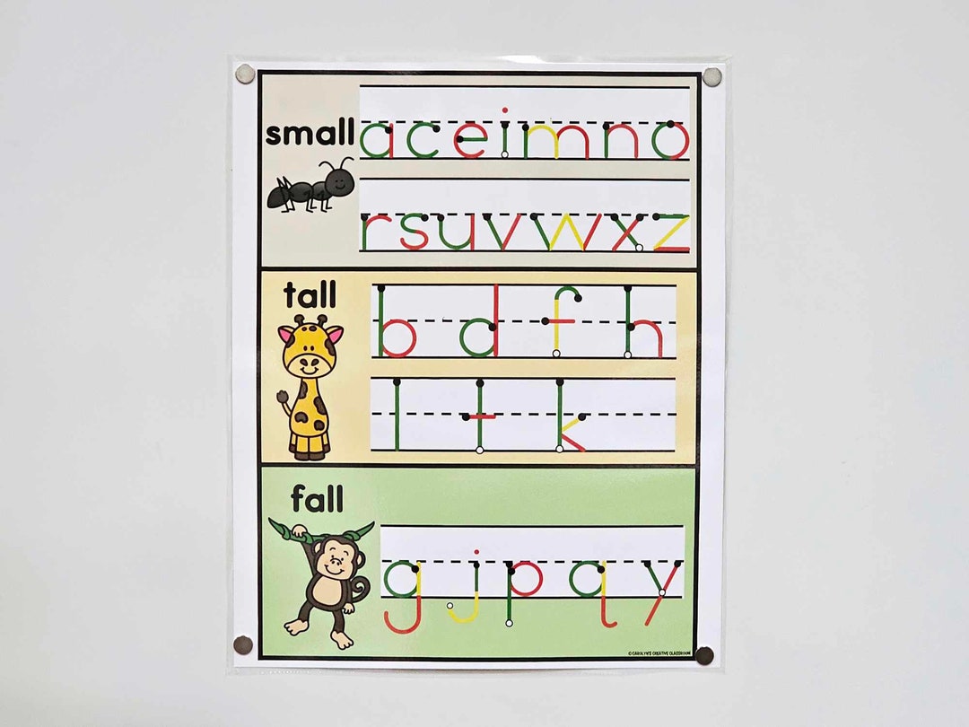 Small Tall Fall Anchor Chart [hard Good] - (MONKEY) Option #1 - Etsy