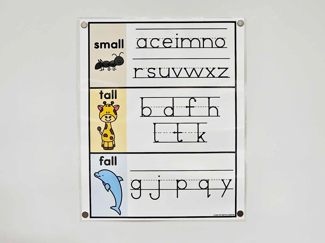 Small Tall Fall Anchor Chart [hard Good] - (DOLPHIN) Option #4 - Etsy