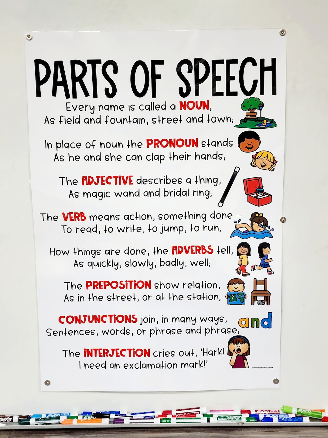 Parts of Speech - Anchor Chart [hard Good] - Version 2 - Etsy