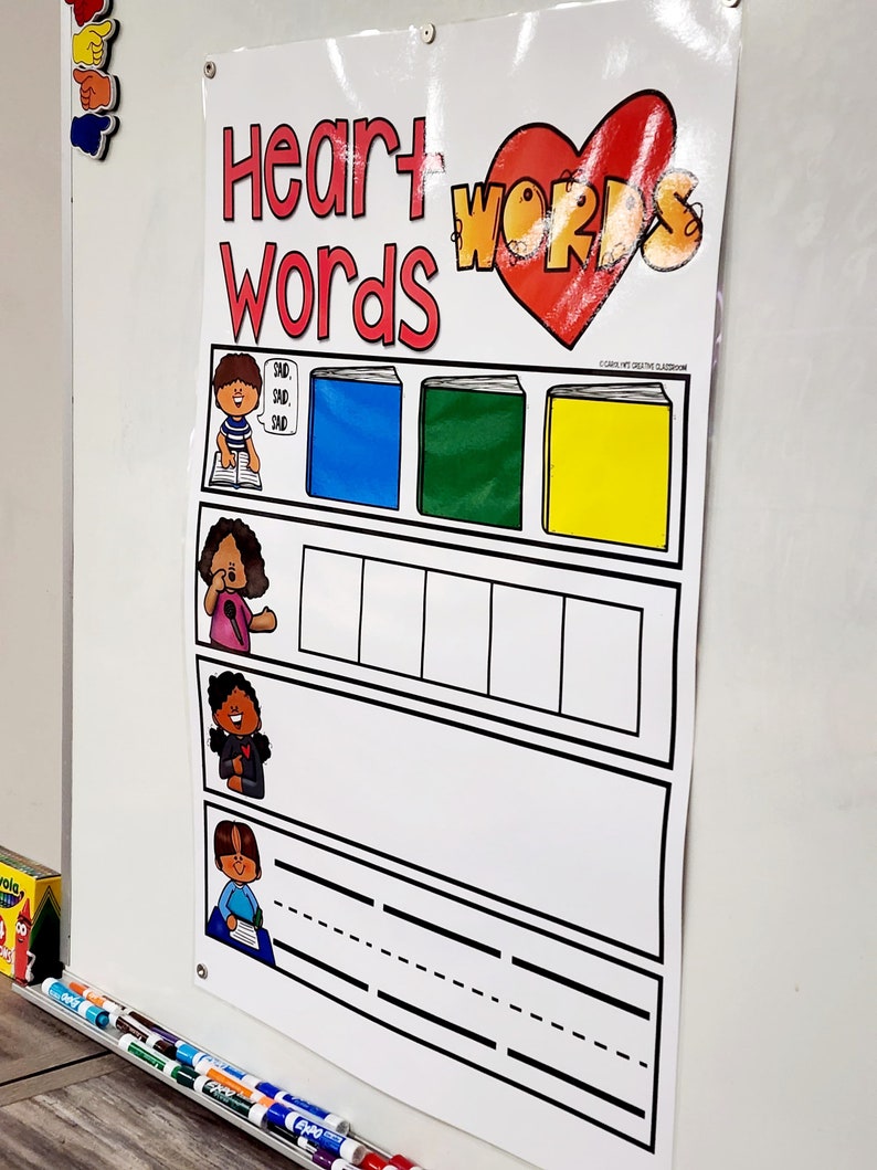 Heart Words Anchor Chart [hard Good] - Version 2 - Etsy
