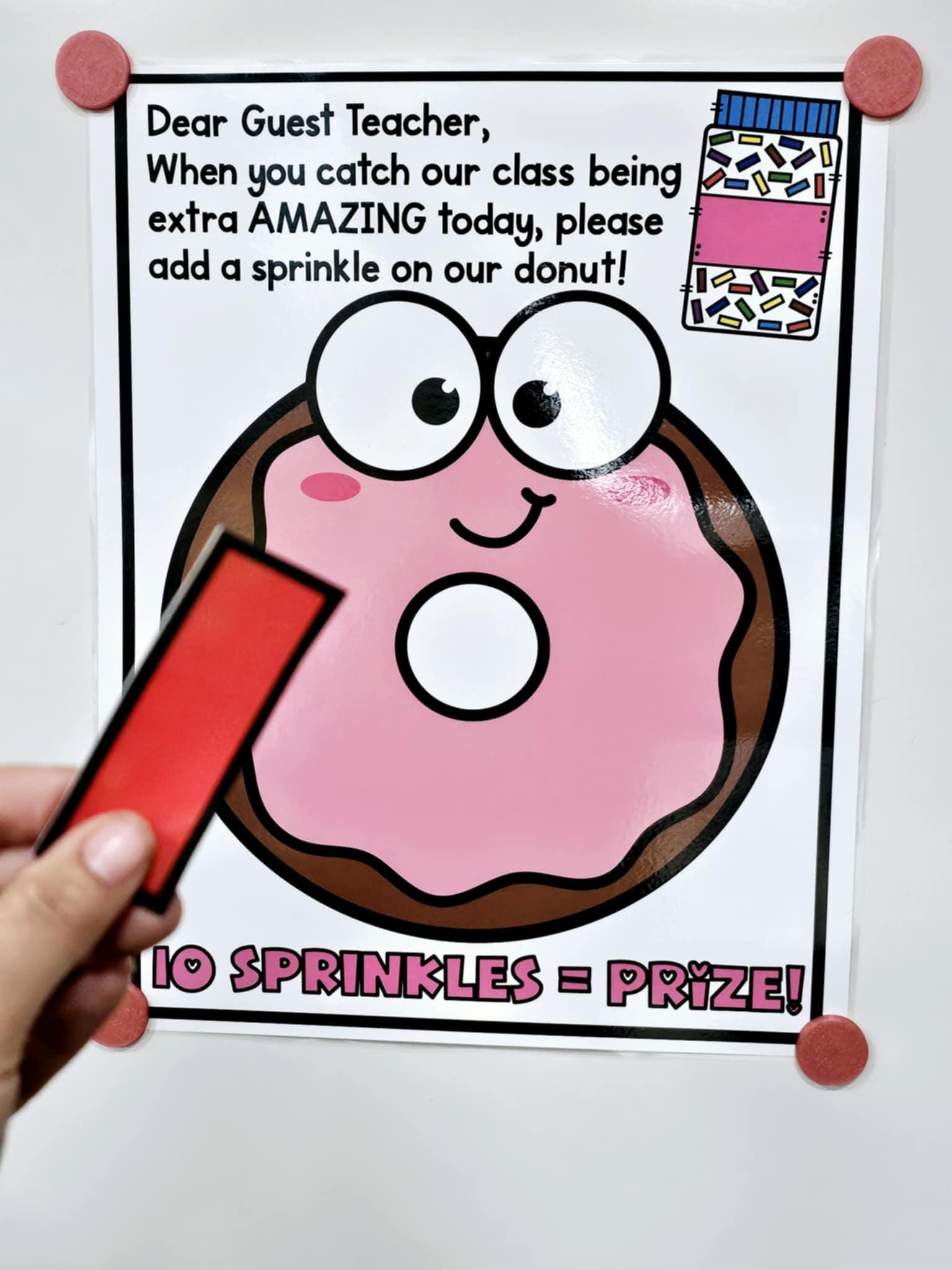 Sub Guest Teacher Incentive Chart: Donut Sprinkles [hard Good] - Option ...