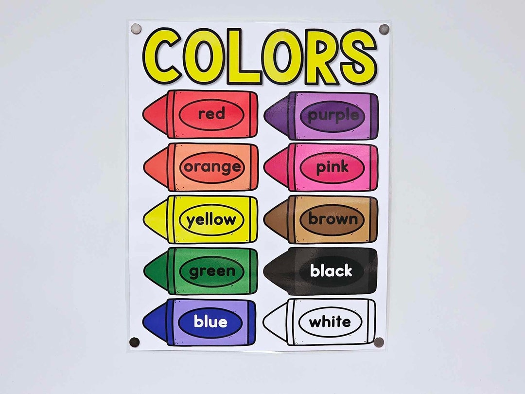 Colors Anchor Chart [hard Good] - Option #1 - Etsy