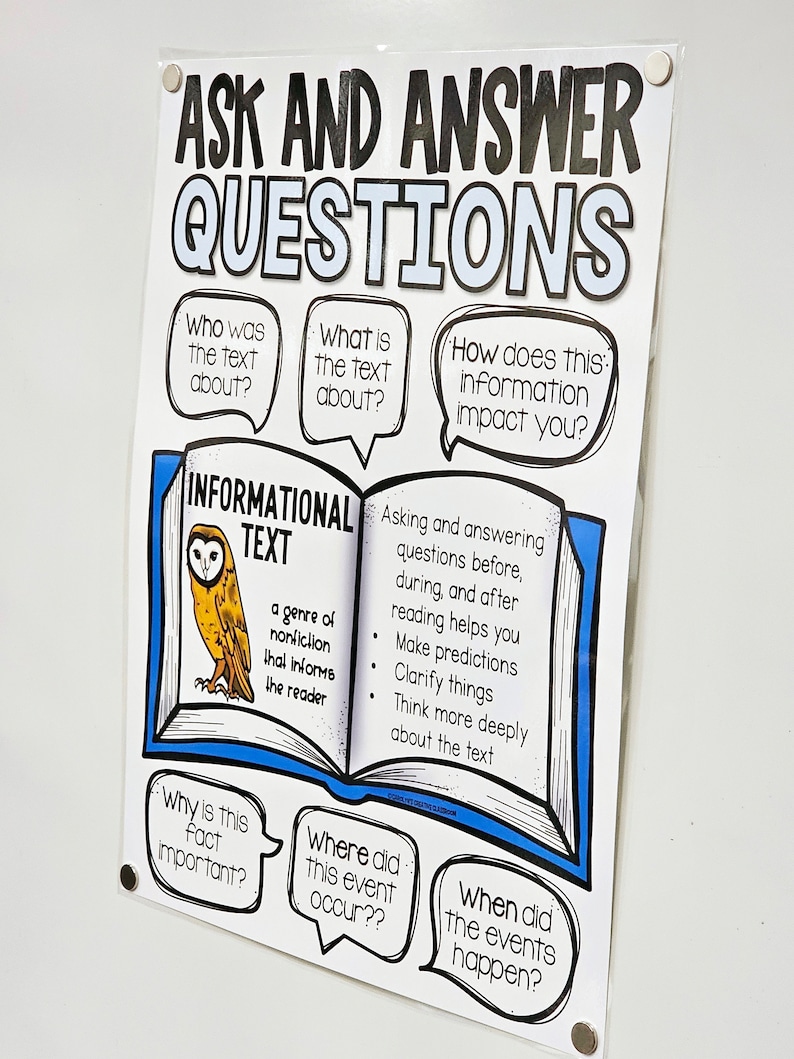 Ask and Answer Questions Anchor Chart [hard Good] - Option #1 ...