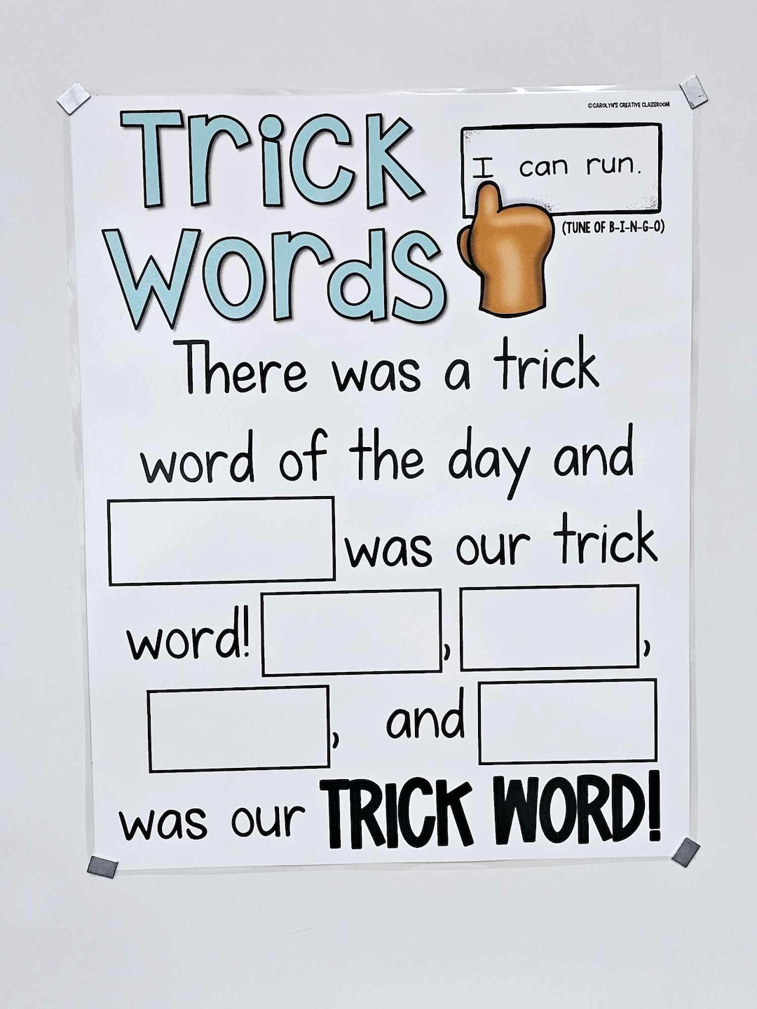 Trick Words Chant Anchor Chart [hard Good] - Etsy