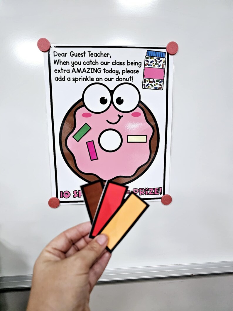 Sub Guest Teacher Incentive Chart: Donut Sprinkles [hard Good] - Option ...