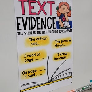 Text Evidence Anchor Chart [hard Good] - Etsy