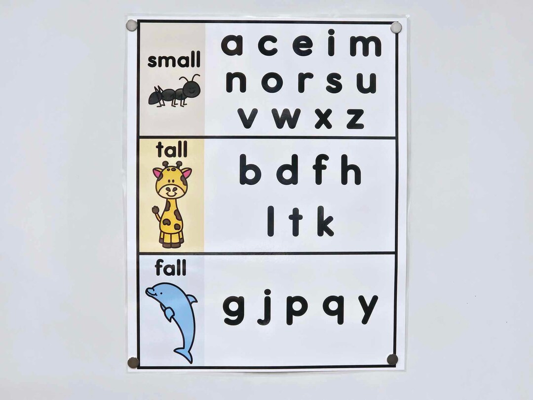 Small Tall Fall Anchor Chart [hard Good] - (DOLPHIN) Option #5 - Etsy