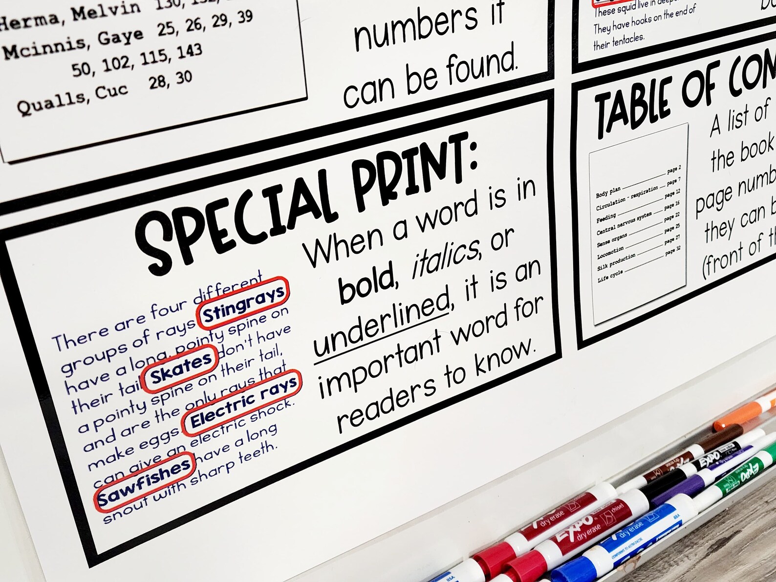 Nonfiction Text Features Anchor Chart hard Good Option 1 - Etsy