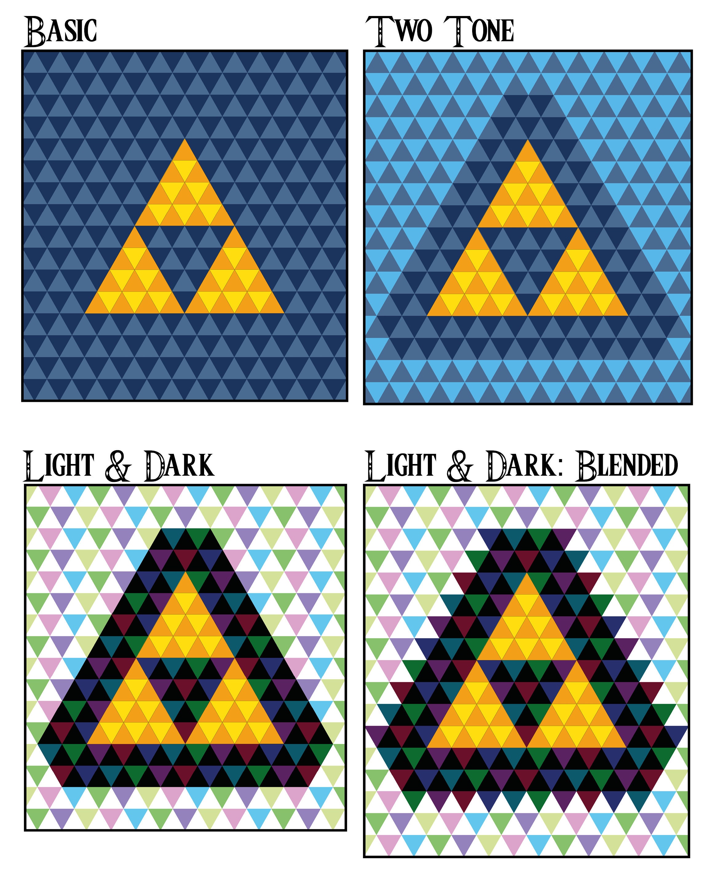 Triforce Pixel Art Template