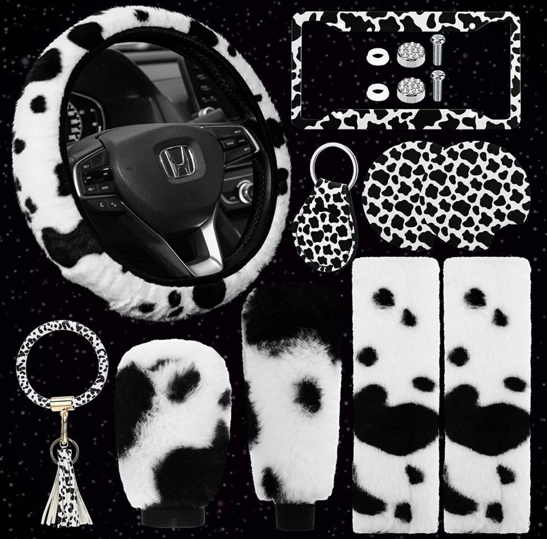 Universal Faux Wool Fluffy Cow Print Wheel Cover Set!! - Etsy