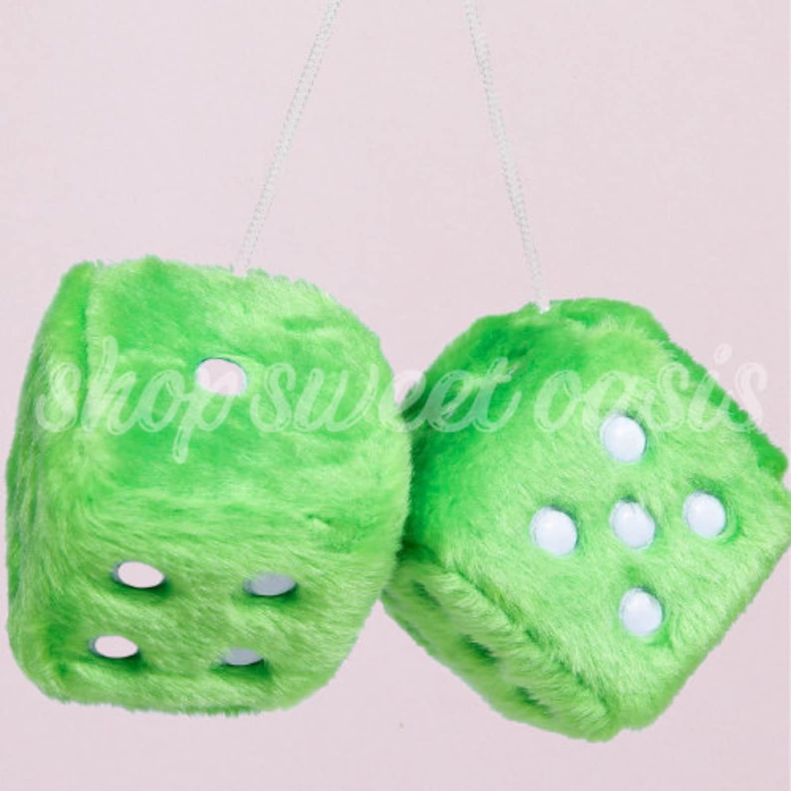 Retro Fluffy Cute Dice for Car Rearview Mirror Hanging Dice Decoration ...