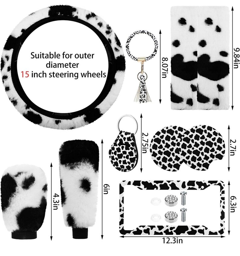 Universal Faux Wool Fluffy Cow Print Wheel Cover Set!! - Etsy