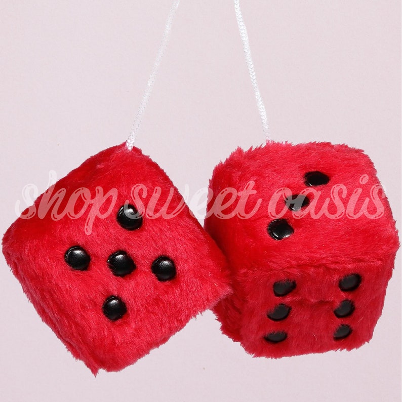 Retro Fluffy Cute Dice for Car Rearview Mirror Hanging Dice Decoration ...
