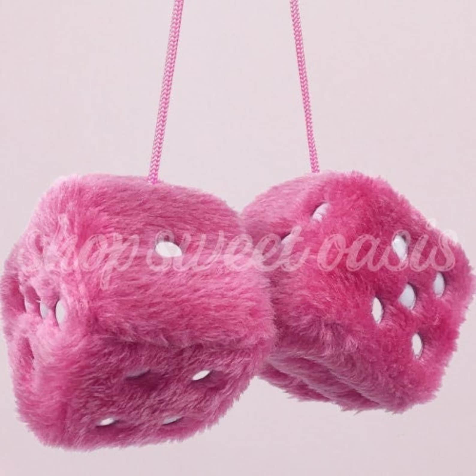 Retro Fluffy Cute Dice for Car Rearview Mirror Hanging Dice Decoration ...