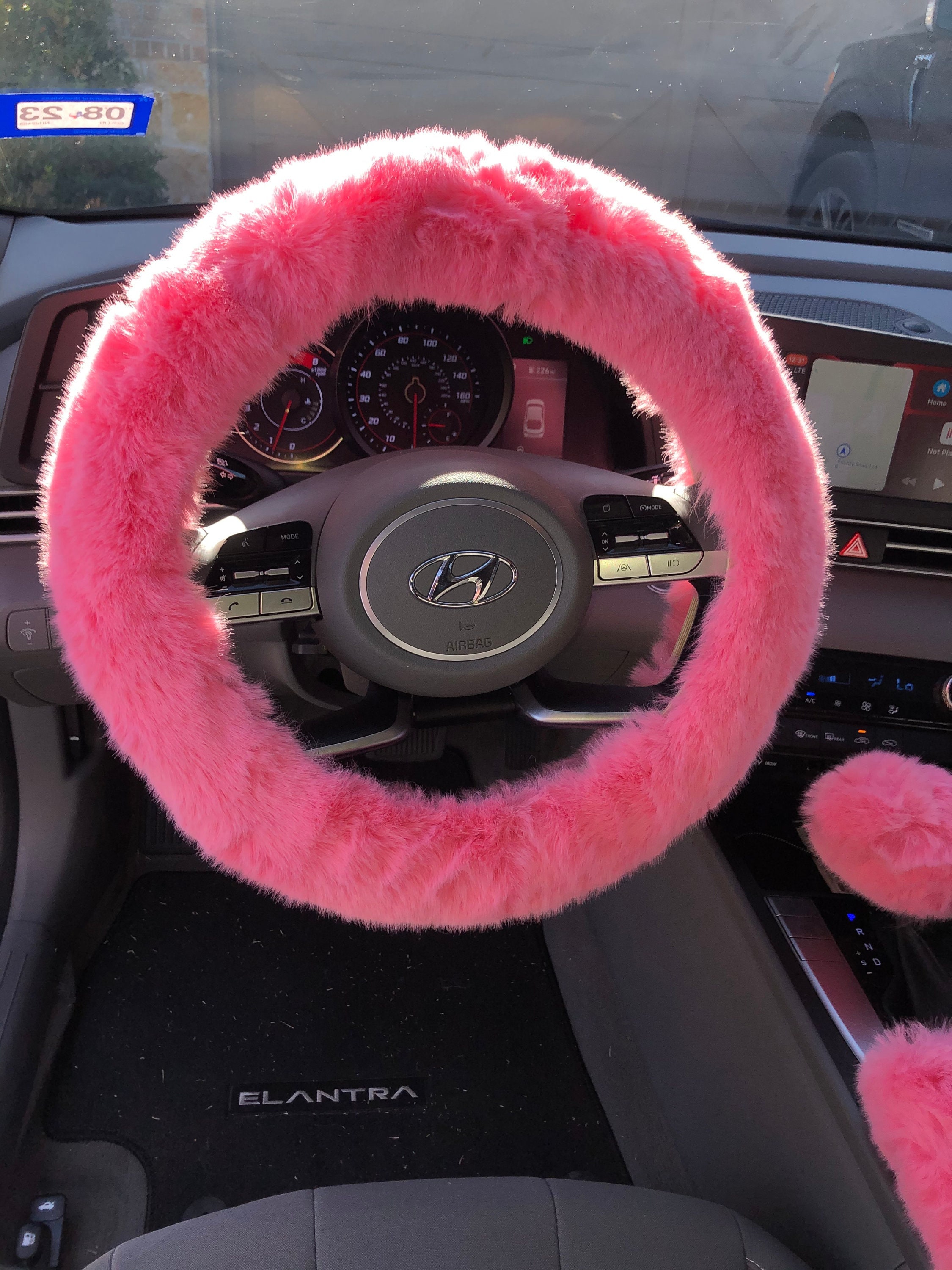 Universal Faux Wool Fluffy Steering Wheel Cover Set - Etsy
