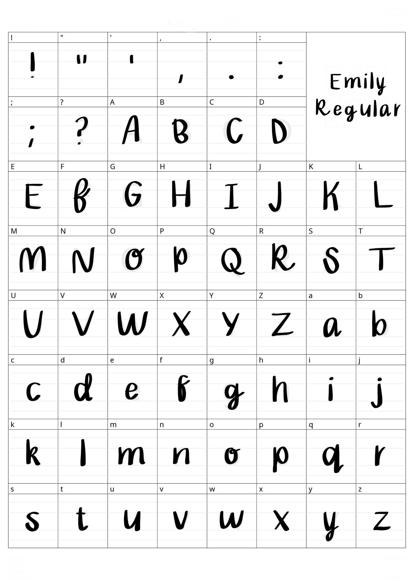 Emily Regular Font Hand Lettering Font Procreate L Font Cricut Font ...