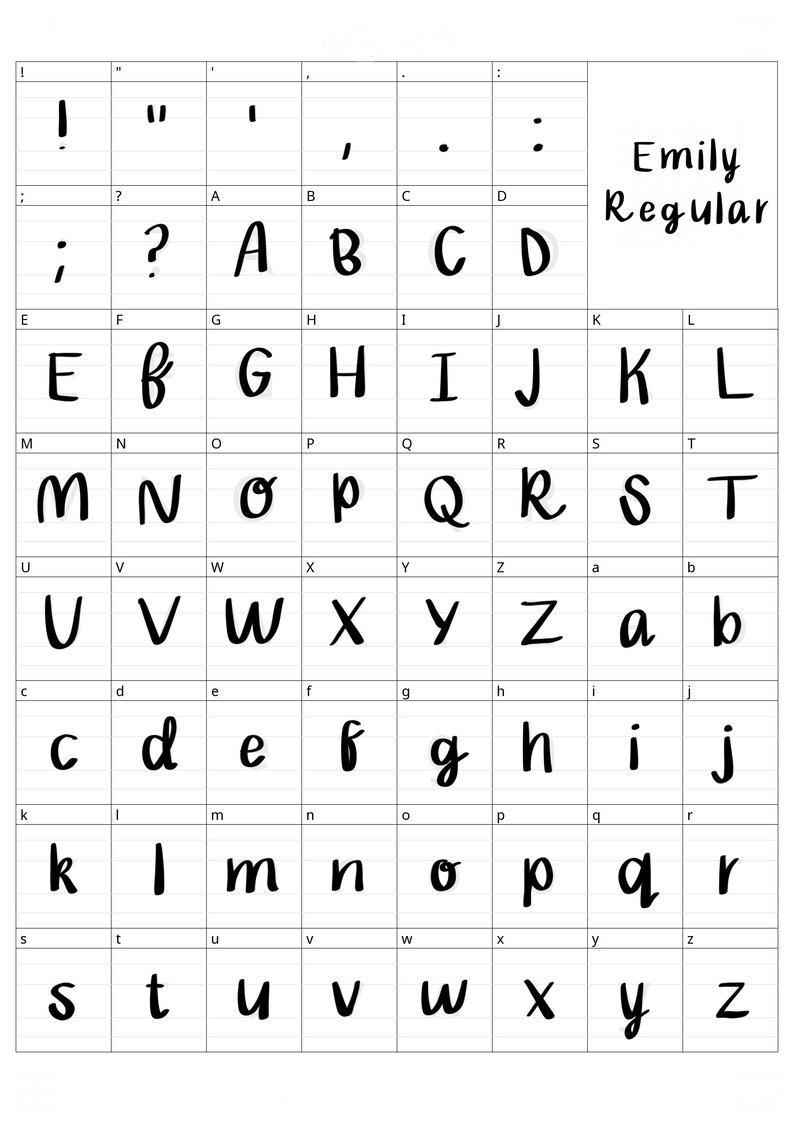 Emily Regular Font Hand Lettering Font Procreate L Font Cricut Font ...