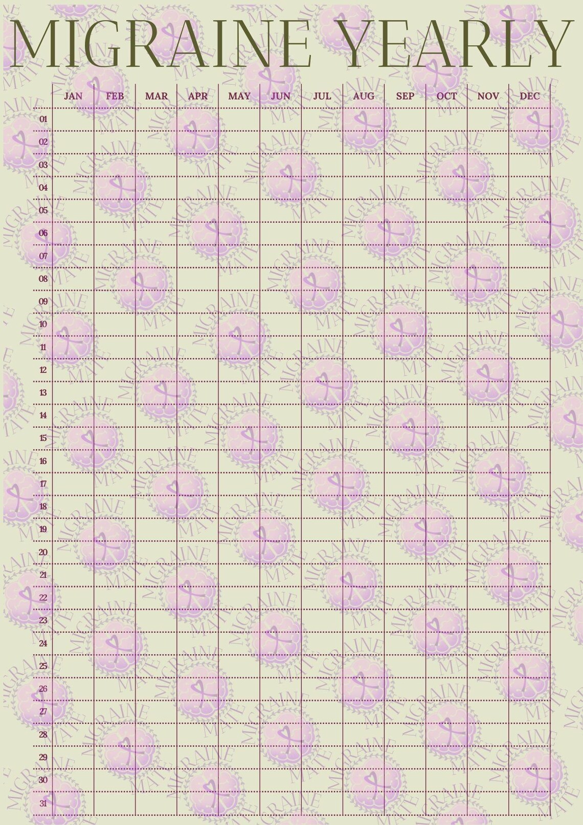 Digital Migraine Tracker Printable Symptom Journal for Daily, Weekly ...