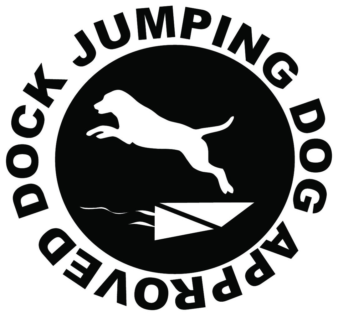 Pet Dock Diving Jumping Vinyl Decal Sticker - Dock Jumping Dog Approved ...