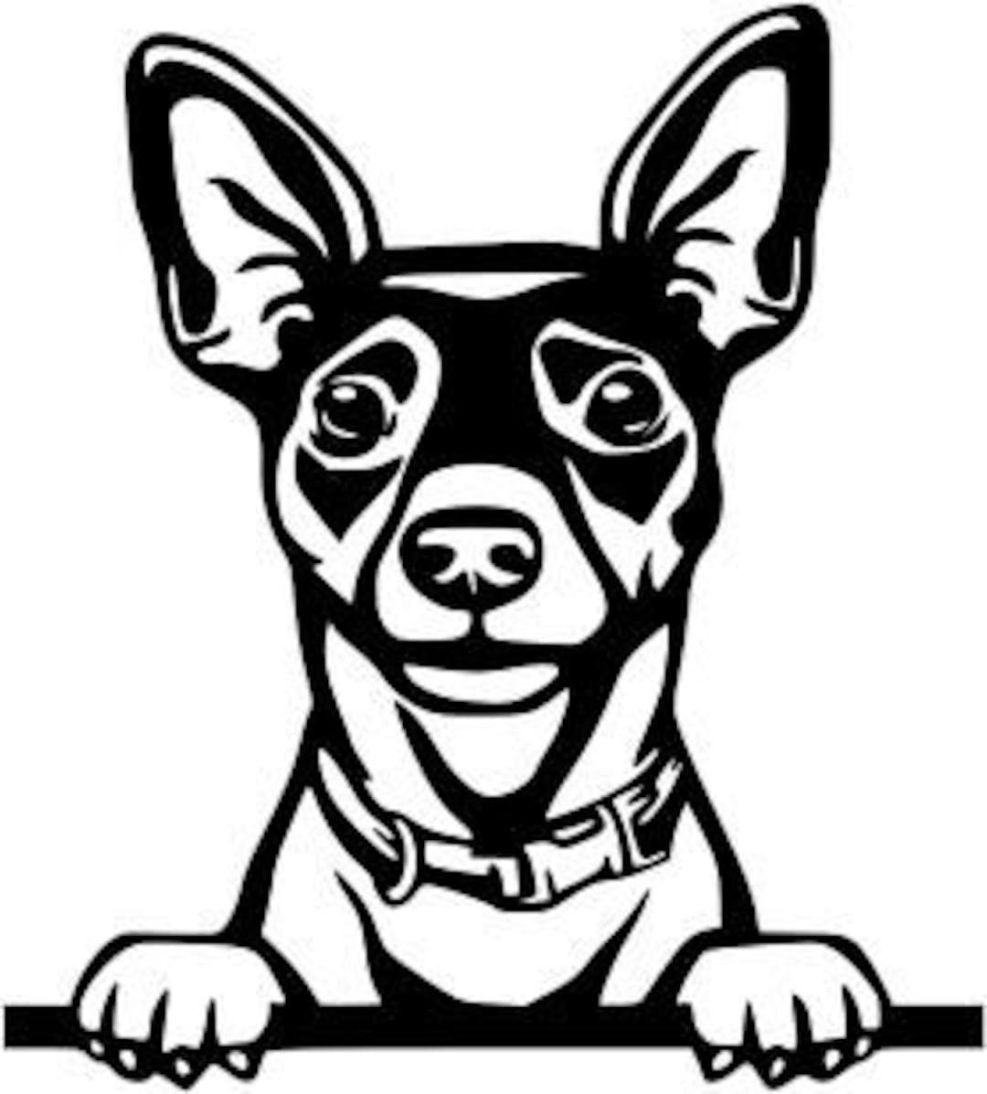 Rat Terrier Personalized Peeking Vinyl Decal Sticker - Etsy