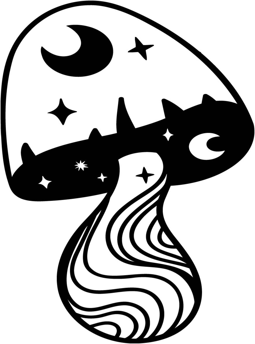 Moon Mushroom Vinyl Decal Sticker - Etsy