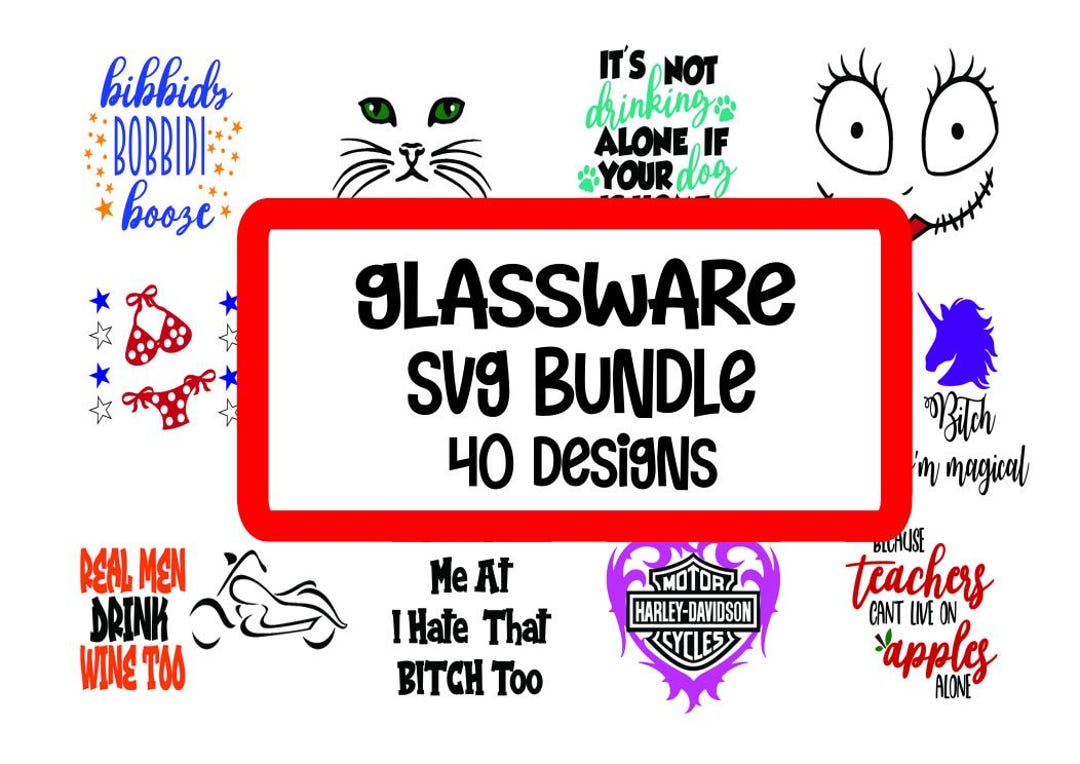 Glassware Wine Beer Coffee Decal SVG Bundle - Etsy
