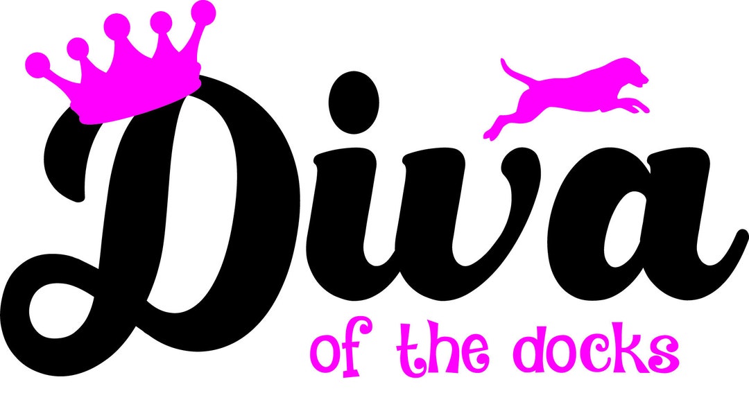 Pet Dock Diving Jumping Vinyl Decal Sticker - Diva of the Docks - Etsy