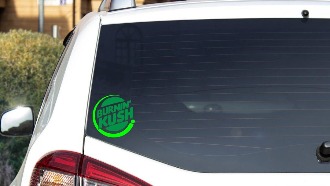 Cannabis Marijuana Vinyl Decal Sticker - Burnin' Kush - Etsy