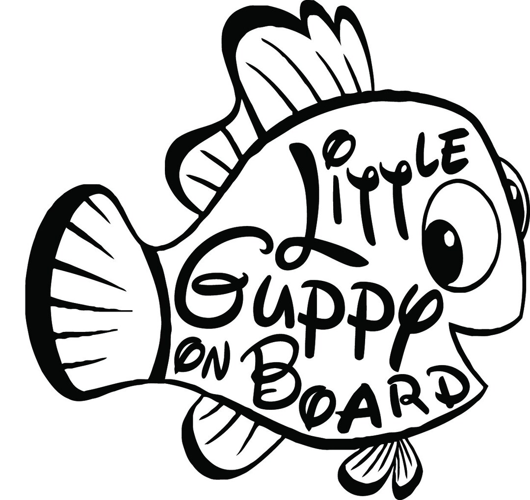 Baby on Board Little Guppy Vinyl Decal Sticker - Etsy