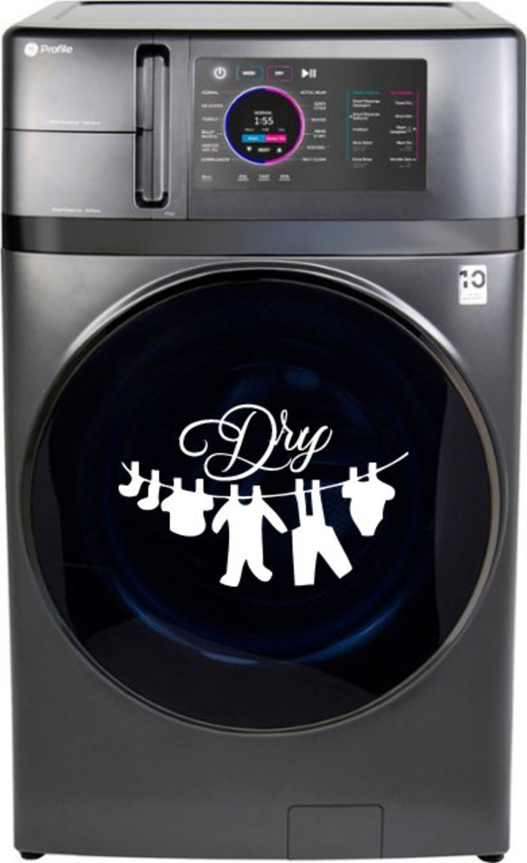 Washer Dryer Vinyl Decal Sticker - Bubbles/wash - Hanging Clothes/dry ...