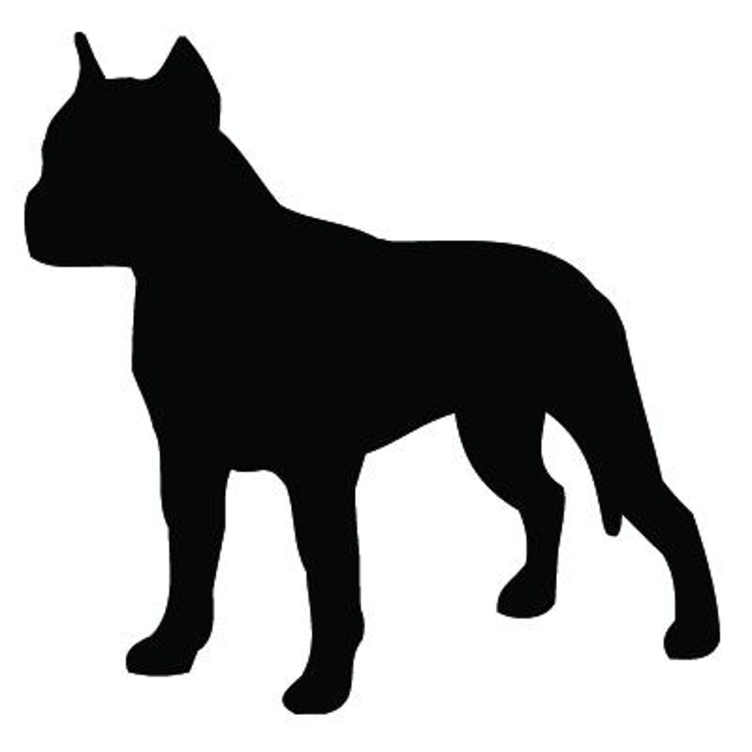 Staffordshire Terrier Personalized Silhouette Vinyl Decal Sticker - Etsy