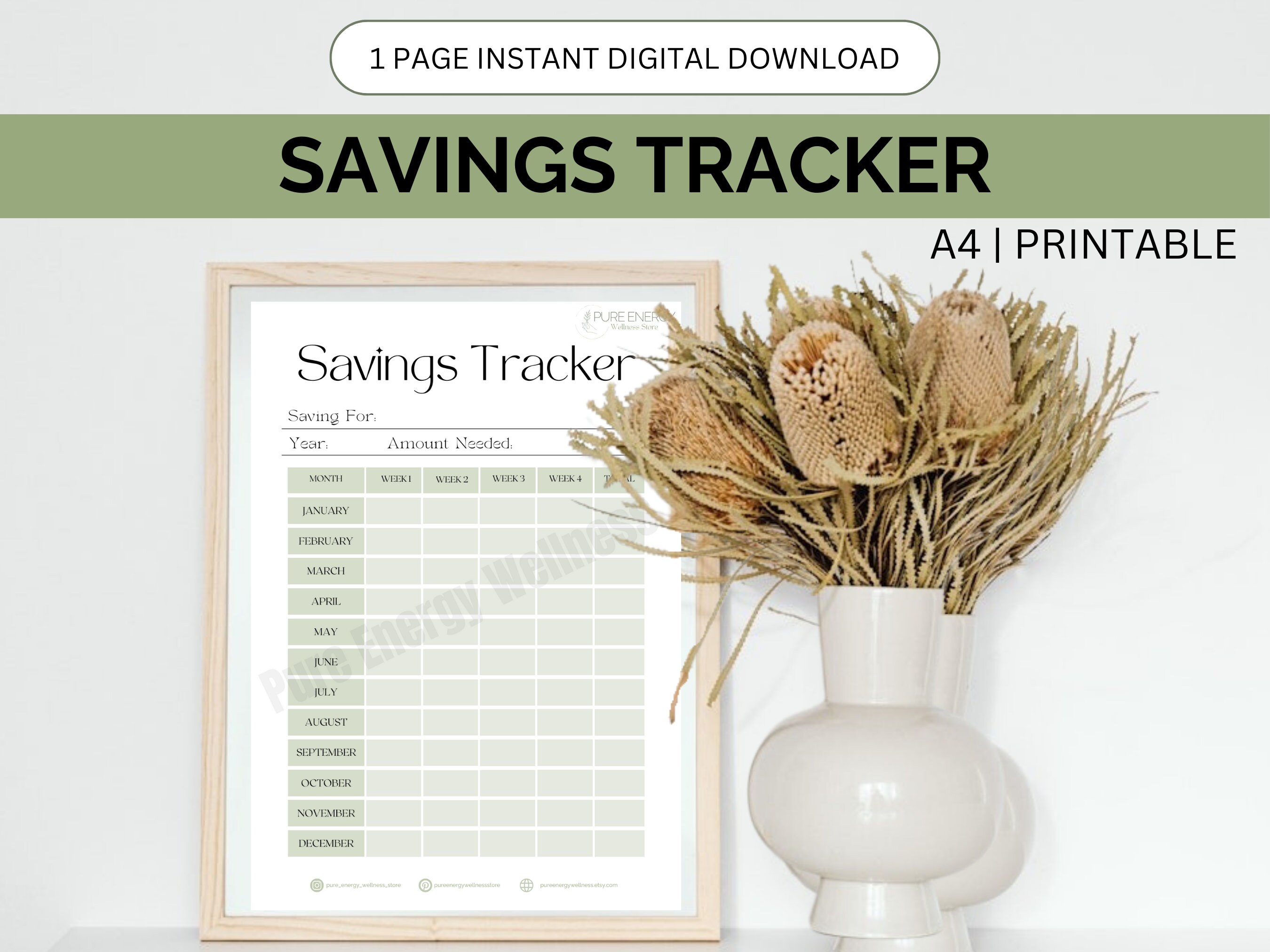 Savings Tracker Printable PDF Savings Tracker Template Savings Tracker ...
