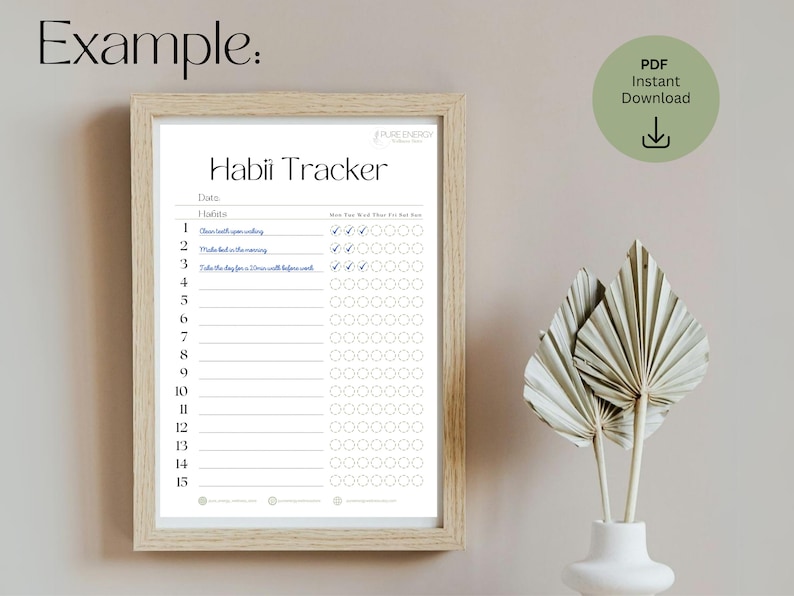 Habit Tracker Printable Habit Tracker Weekly Habit Tracker 7 Day Habit ...